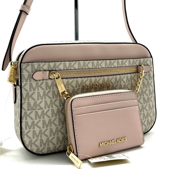 Michael Kors | Bags | Michael Kors Jet Set Lg Signature Logo Crossbody ...